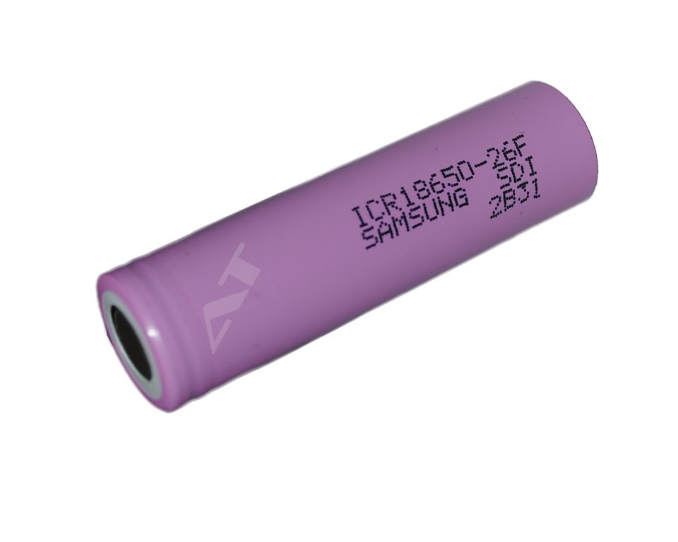 Samsung ICR 18650 26F - 2600mAh, 3,7V ungeschützt Flat Top Lithium ...
